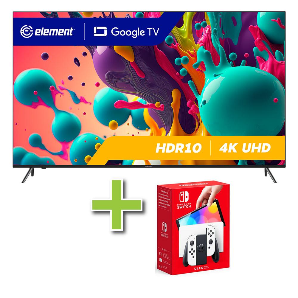 Rent to Own Element 75" Element Frameless Google 4K Ultra HD Smart TV & Nintendo Switch OLED ...